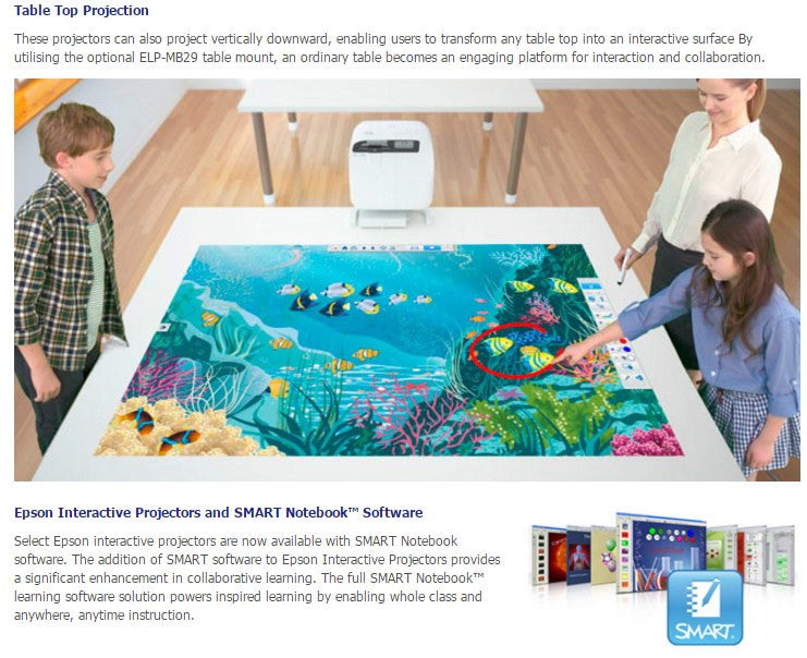 Epson Interactive Education Ultra Short Throw Projector EB-595Wi ...